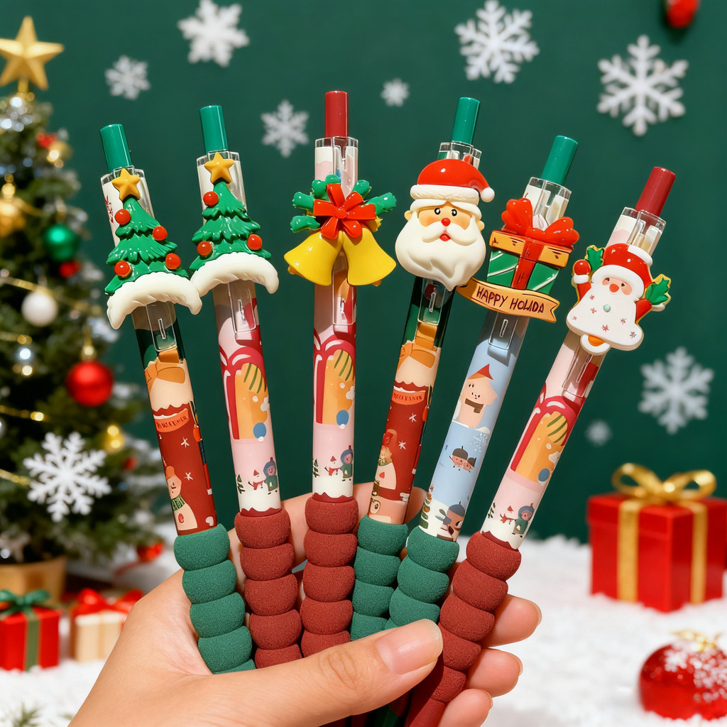 Christmas Pen Sponge Hand Soft Office Home Writing Pen Santa Claus ...