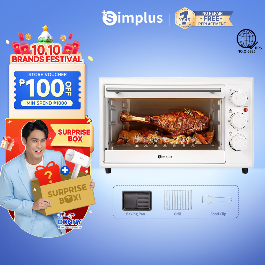Simplus 30L Large Capacity Electric Oven 3 Knobs Design Bread Baking ...