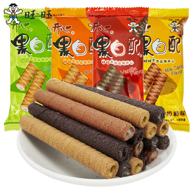 Want Want Black White with Bulk Snacks Egg Rolls Individually Packaged ...