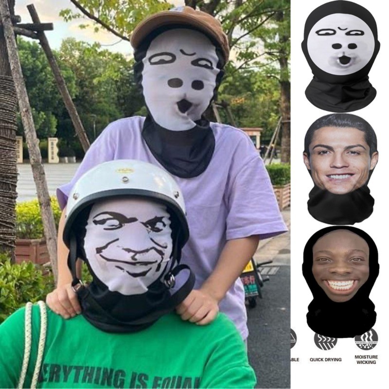 3D Full Face Balaclava Funny Creative Cosplay Facial Face Masks Ronaldo ...