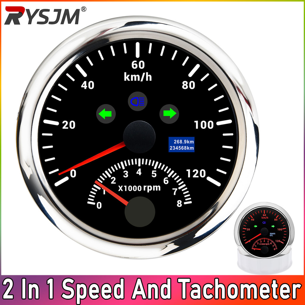 120KM/H 200KM/H 120MPH 200MPH GPS Speedometer With 8000RPM Tachometer ...