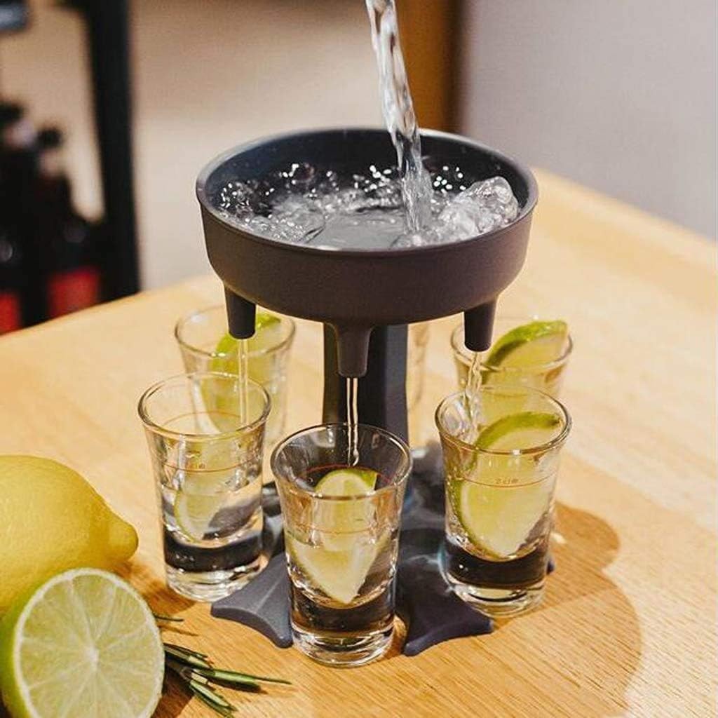 FIRSTONE Shot Glass Dispenser and Holder Multiple 6 Shot Dispenser Bar ...