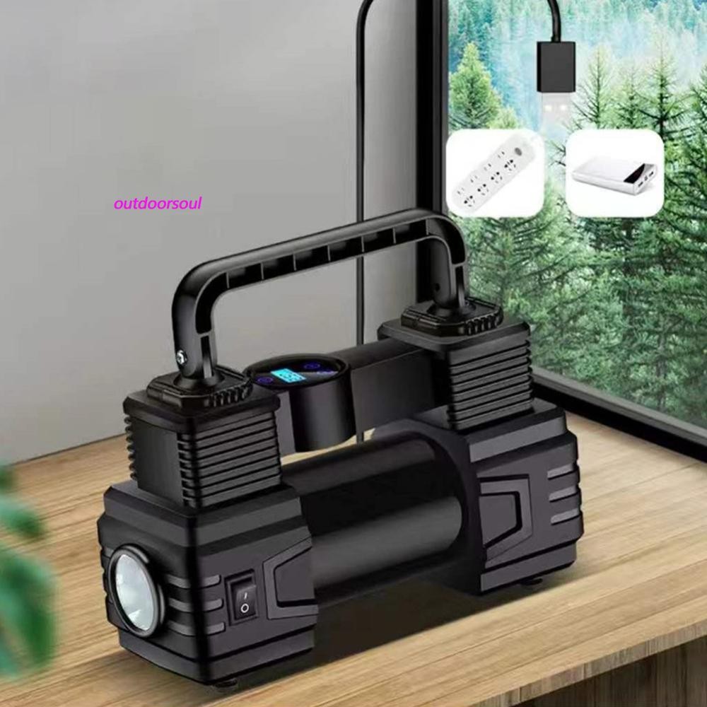 *04OS* 12V 150PSI Portable Air Compressor with LED Light Heavy Duty ...