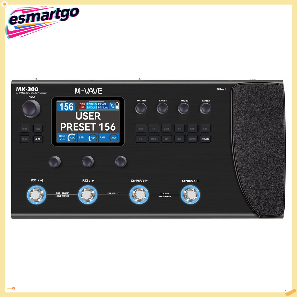 M-Vave MK-300 Smart Multi-Effects Processor - Bluetooth-Enabled with ...