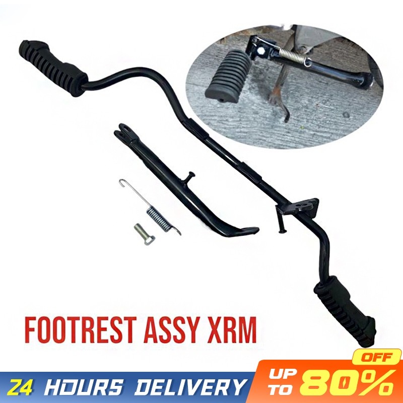 MOTORCYCLE FRONT FOOTREST ASSEMBLY WITH SIDE STAND FOR XRM 110 RUSI 110 ...