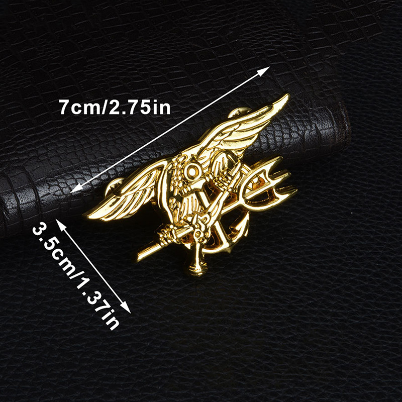 [ety] US Navy Seal Eagle Anchor Trident Metal Badge Insignia Pin Gold ...
