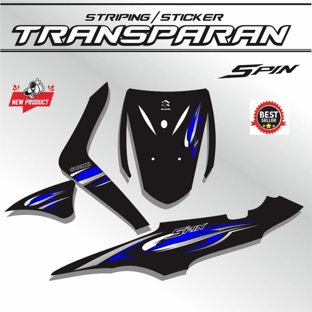 UV TRANSPARENT SPIN STICKER SPIN MOTORCYCLE STRIPING/ VARIATION OF ...