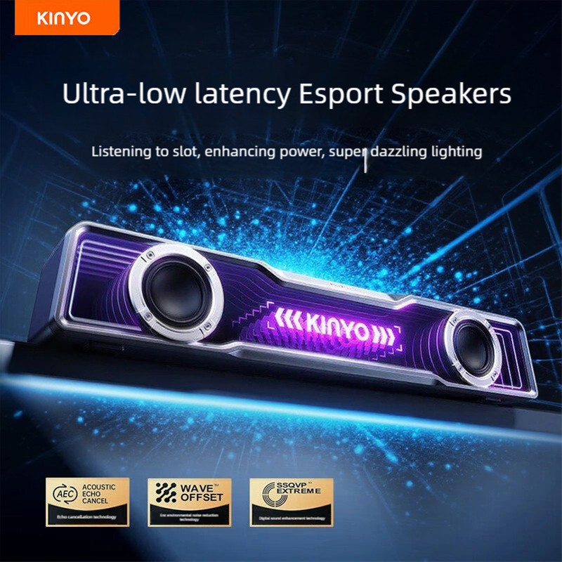 KINYO K6 Bluetooth Speaker with RGB Light Effects Mic HIFI Surround Stereo Subwoofer SoundBar ...