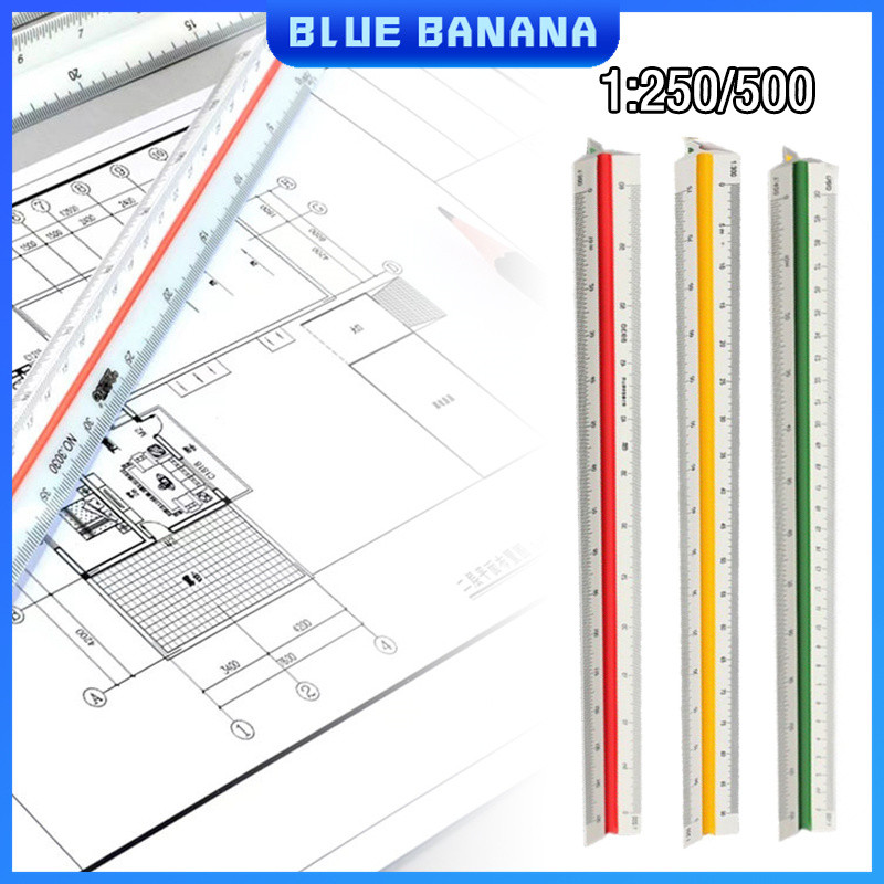 30cm 3 Sides Triangular Metric Scale Ruler Multi-proportion Mitsubishi ...