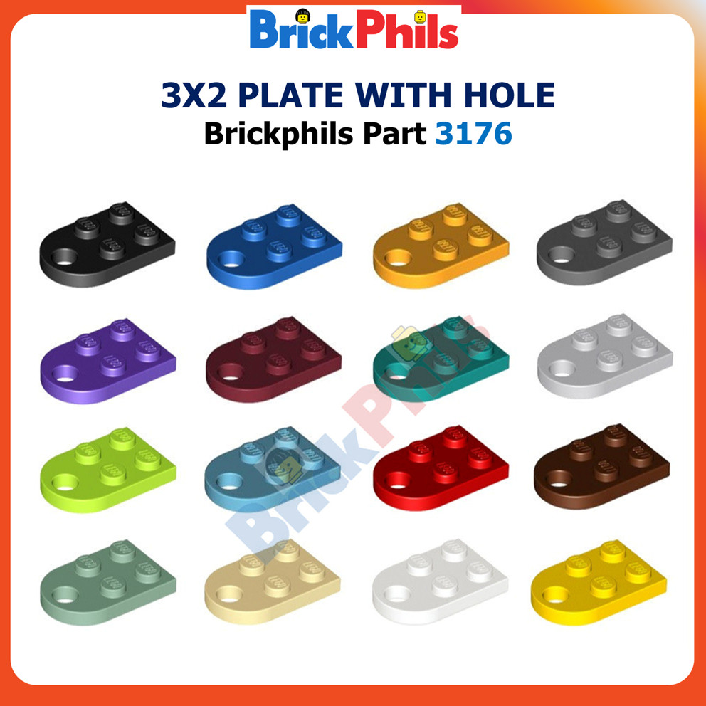 Brickphils Part 3176 - Plate, Modified 3 x 2 with Hole (sold per piece ...