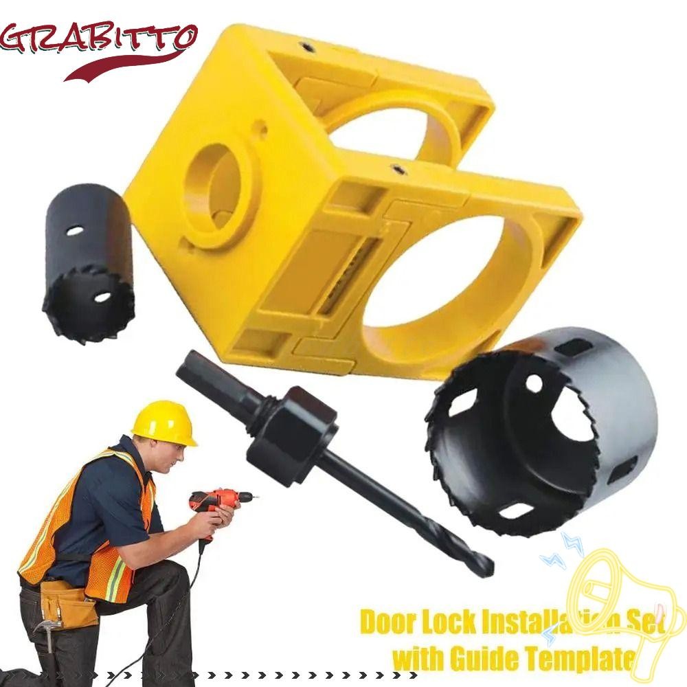 GRABITTO 1Set Door Lock Installation Kit, For Door Knob Lock With Guide ...