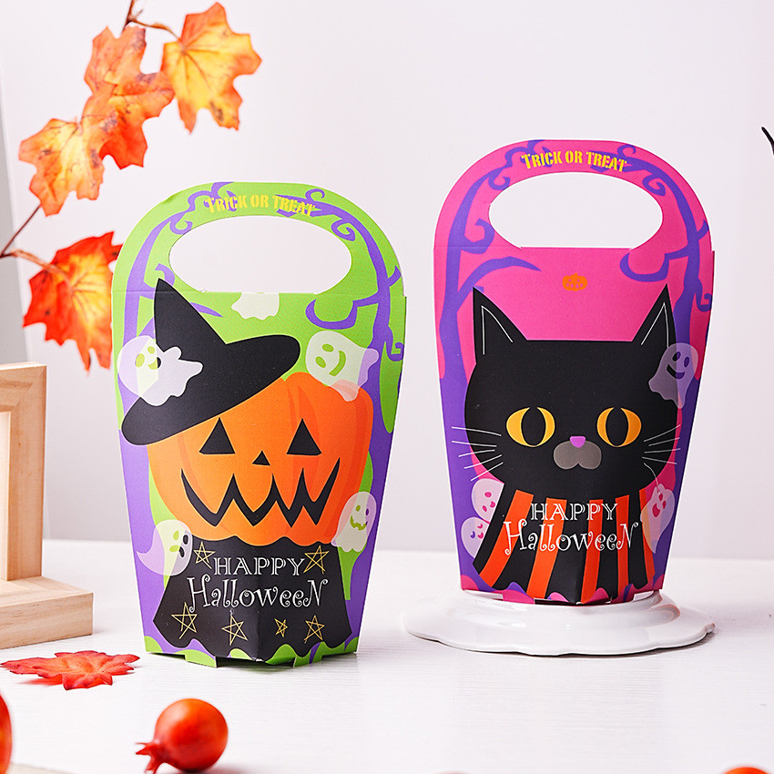 Halloween Party Portable Pumpkin Cat Candy Box Creative Holiday Gift ...