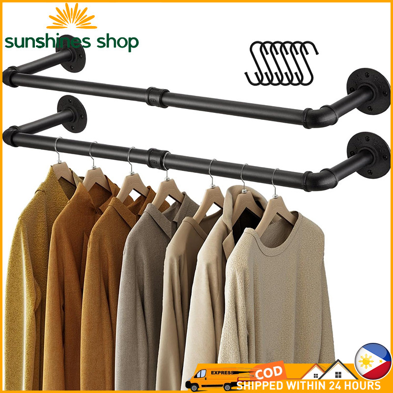 Metal Clothes Rack Wall-Mounted Hanger Wall Hanger Display Rack Wall ...