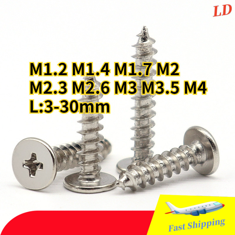 Nickel Plated Phillips Flat Head Self-Tapping Screw | for Metal, Wood ...