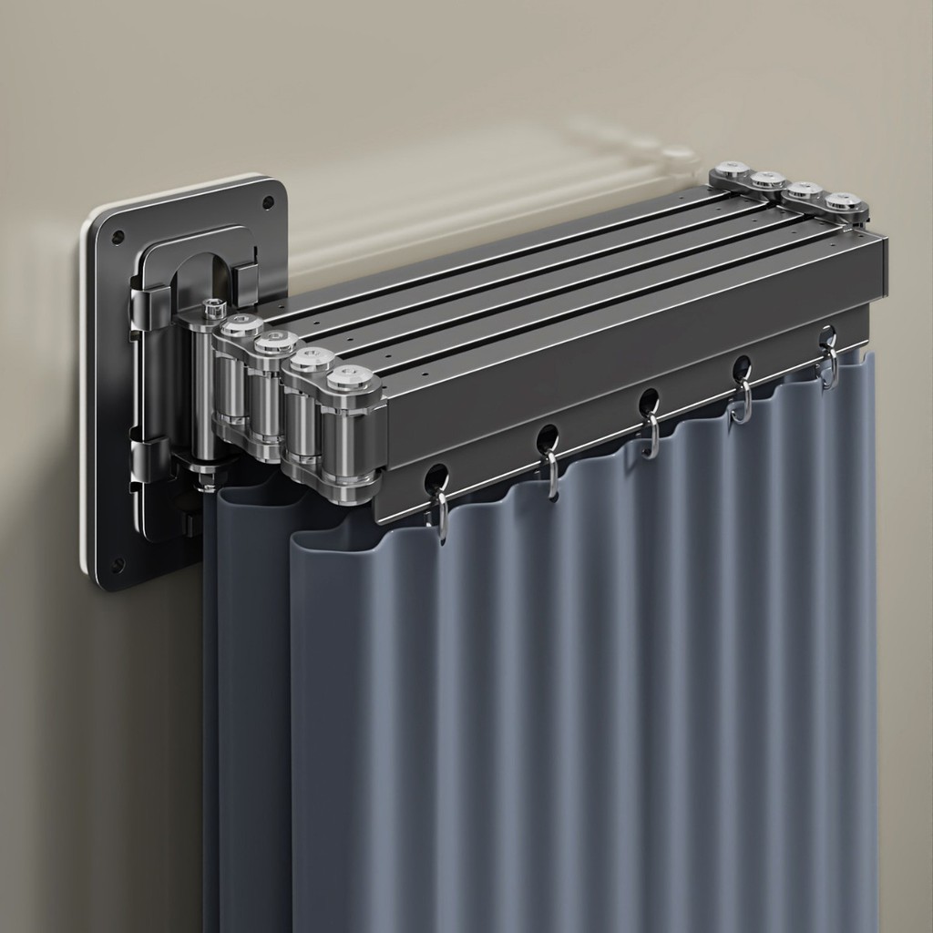 Folding Bathroom Divider · No-Drill · Waterproof · Wet-Dry Separation ...