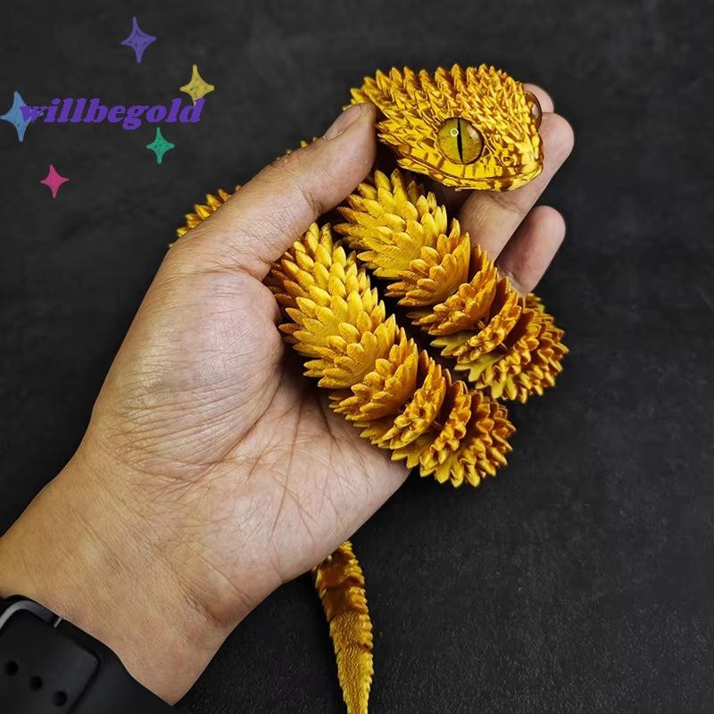 [WillBeRedP] 3D Printed Snake Ornament Snake Figurine Movable Craft ...