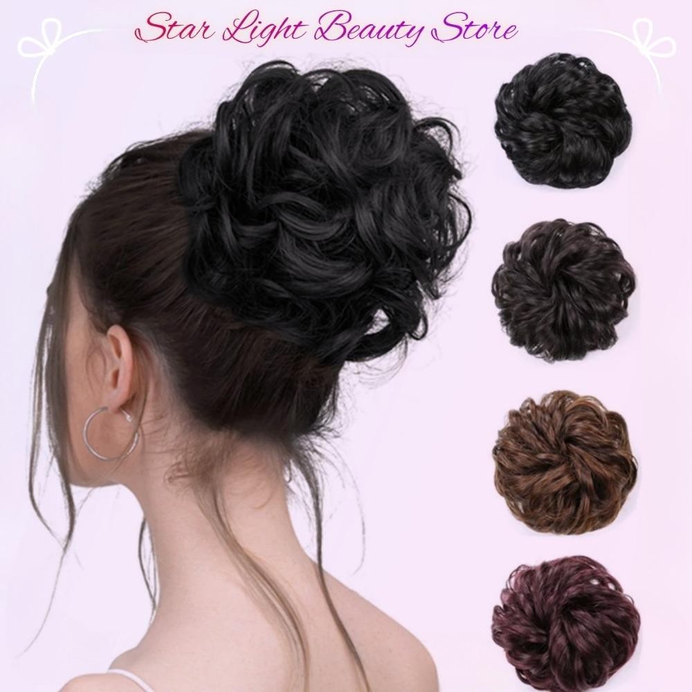 Fashion Hair Pony Wig Extension Natural Curly Messy Bun Hair Piece for ...
