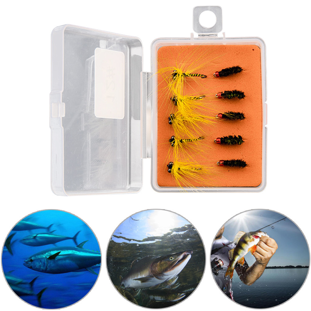 [Myfreestyle.ph] 10pcs Trout Fly Fishing Lure Feather Artificial Insect ...