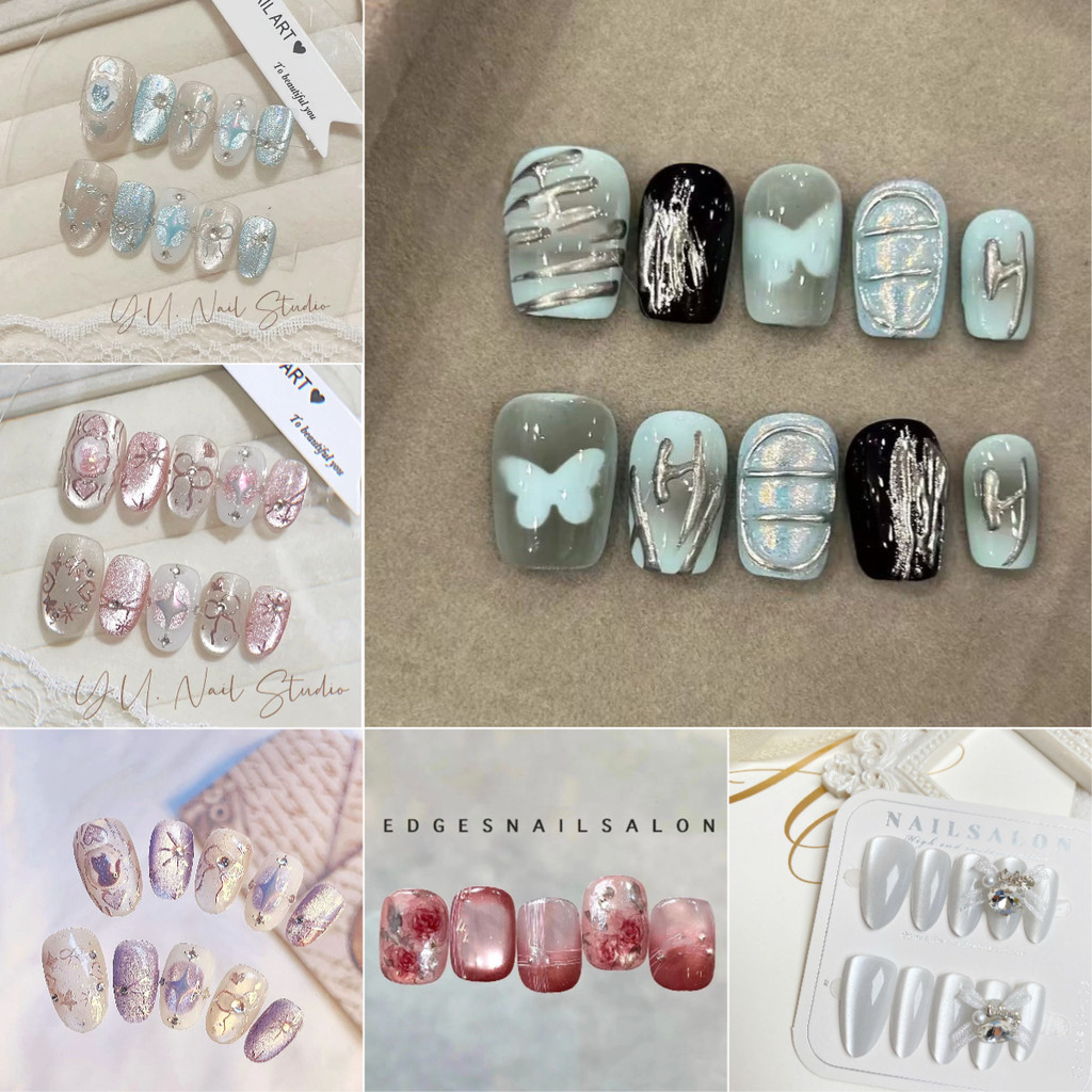 2026 New 10 Pcs French Fake Nails Waterproof Reusable Wedding ...