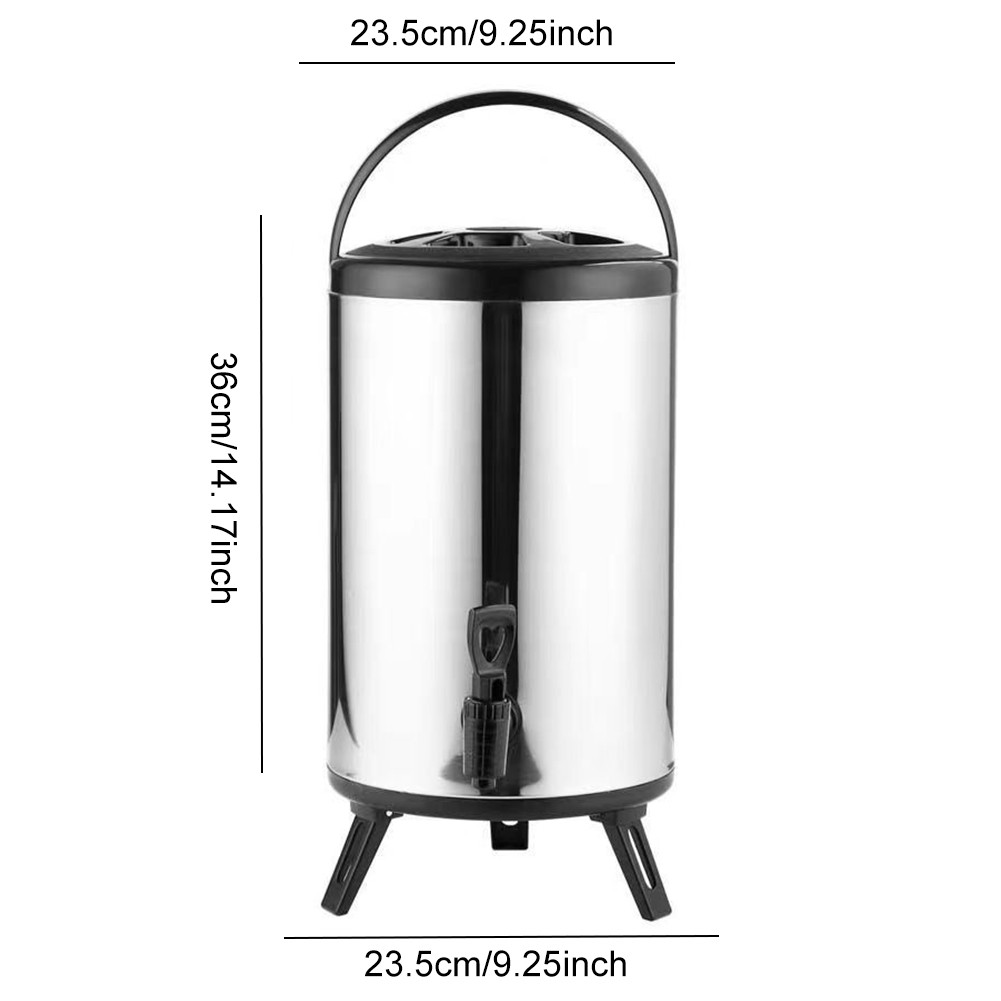 Stainless Steel Insulated Bucket 6L/8L with Faucet Milk Tea Barrel ...