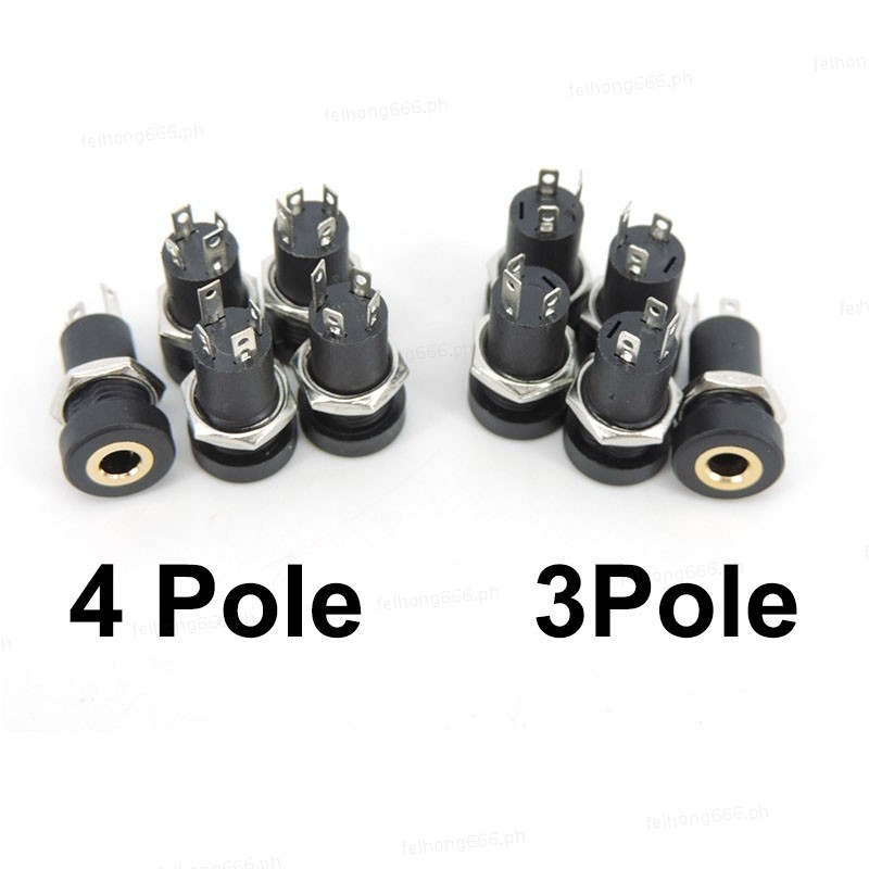 Gold Plated PJ-392A 391 3pole 4pole foot 3.5mm female Audio Socket ...