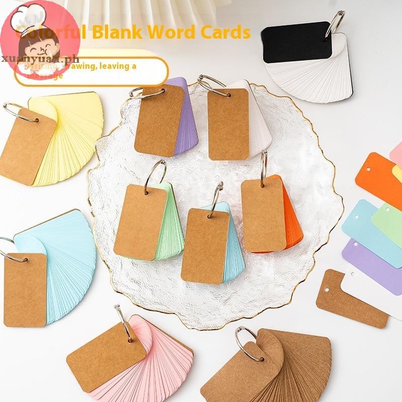 XUAN 50/100PCS Colored Blank Kraft Paper Cards Craft Cards Paper ...