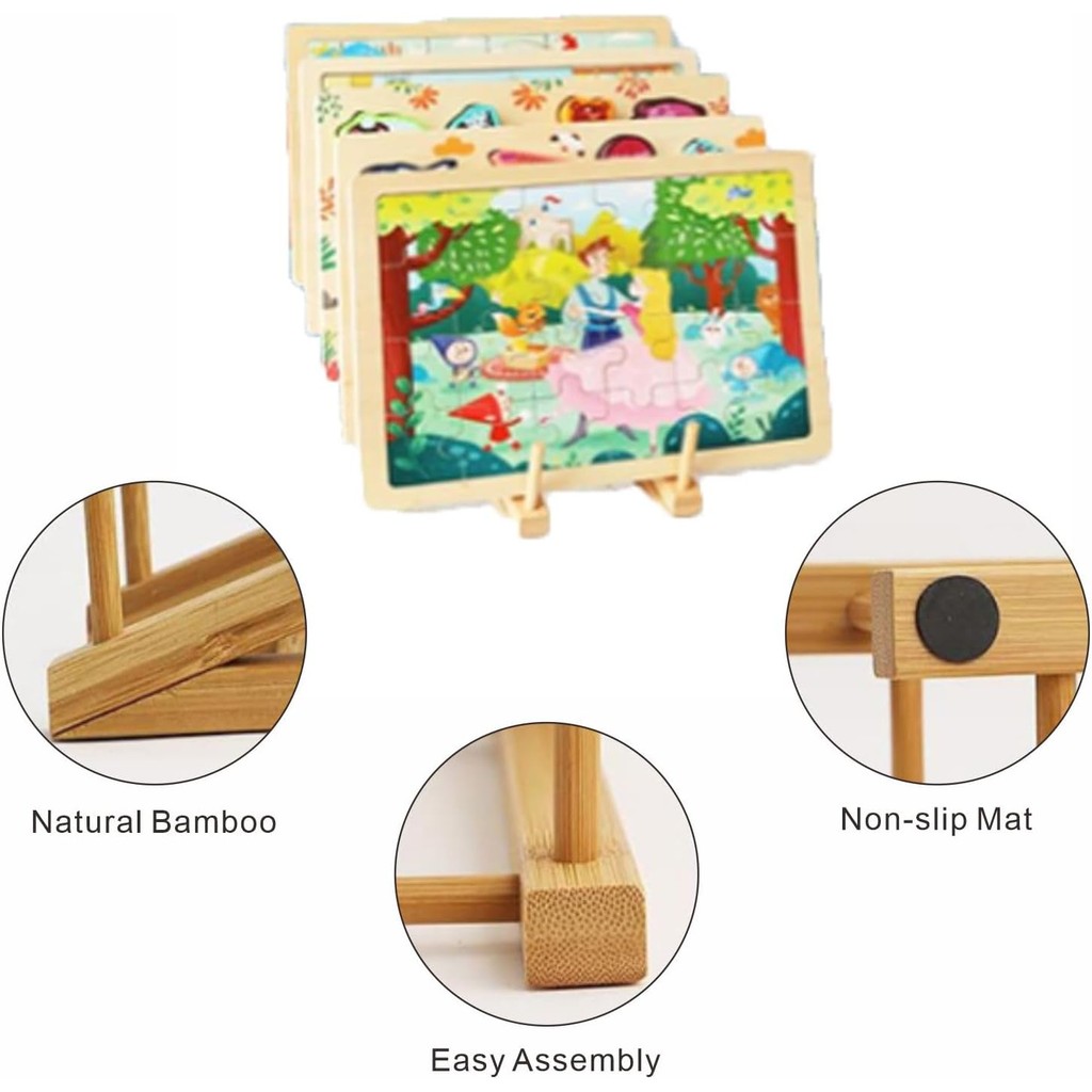 2 Pcs Wooden Puzzle Storage Rack,Jigsaw Puzzle Holder Rack for Puzzle ...