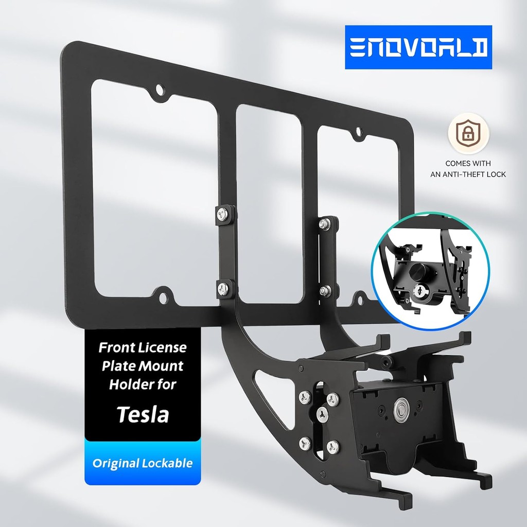 Original Lockable Front License Plate Frame for Tesla Model Y/3, Metal ...