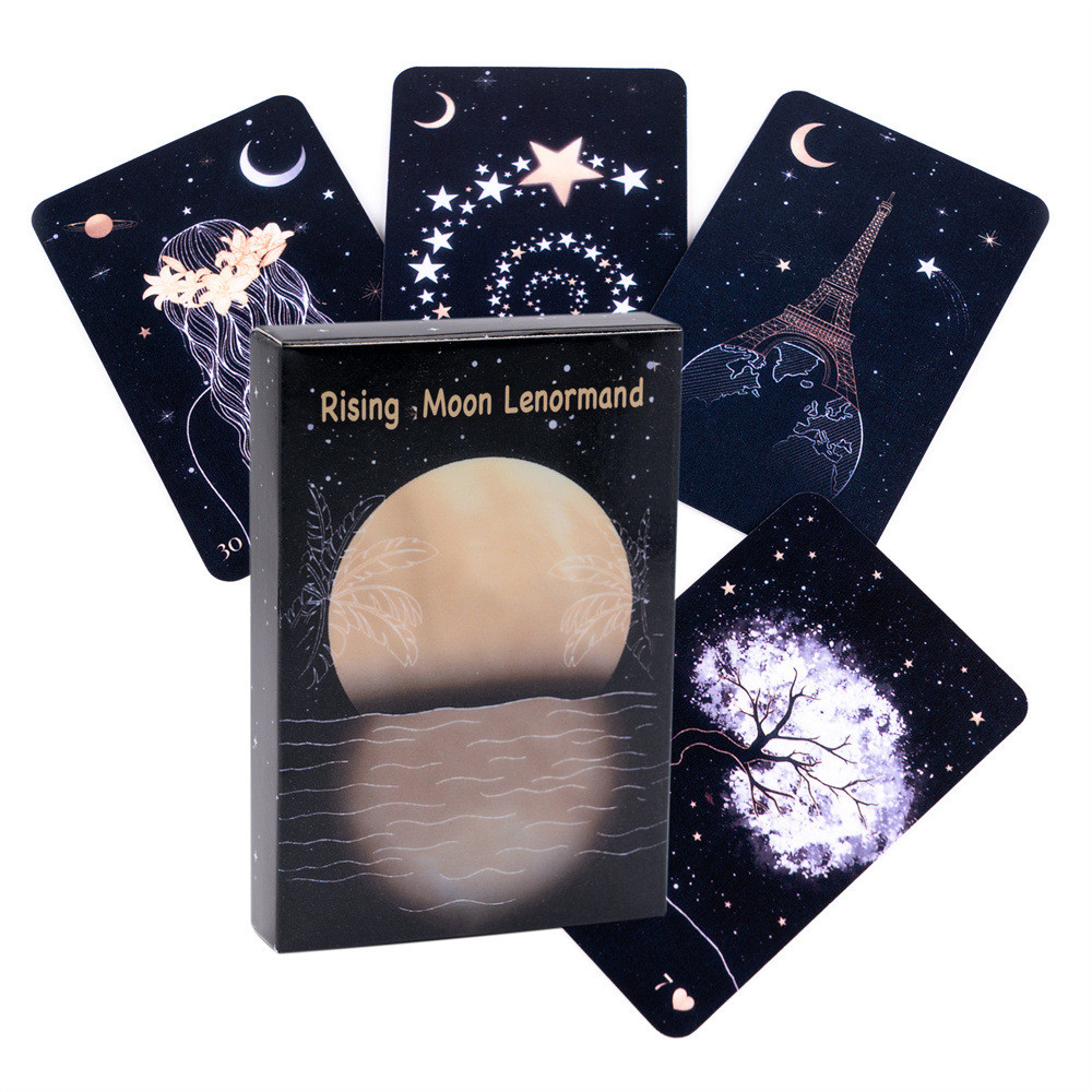 Rising moon lenormand Card Black Background rising moon lenormand ...