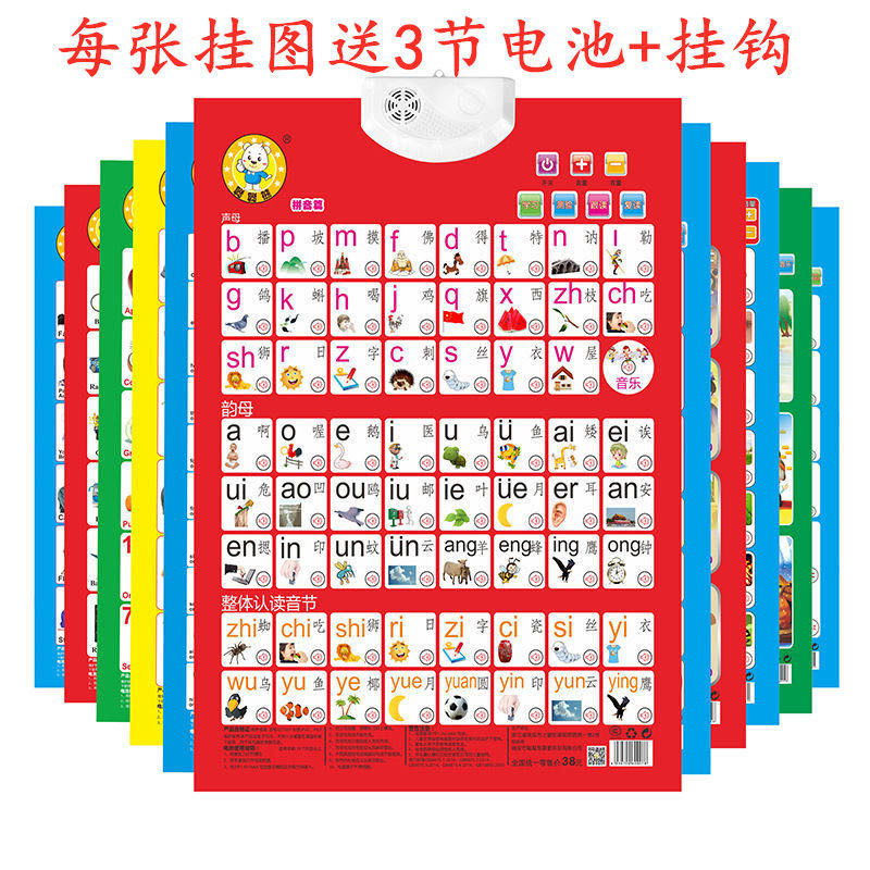 26 English Letters Audio Wall Chart Point Reading Sound Wall Stickers ...