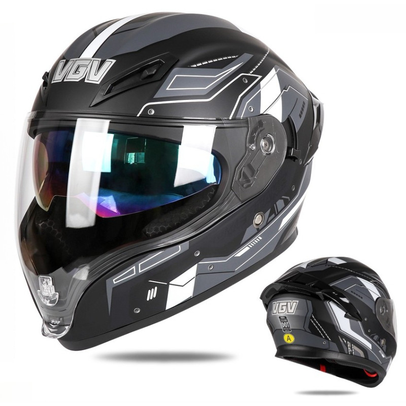 Motorcycle Helmet Full Helmet Oversized Lens Drinking Water Double Lens ...