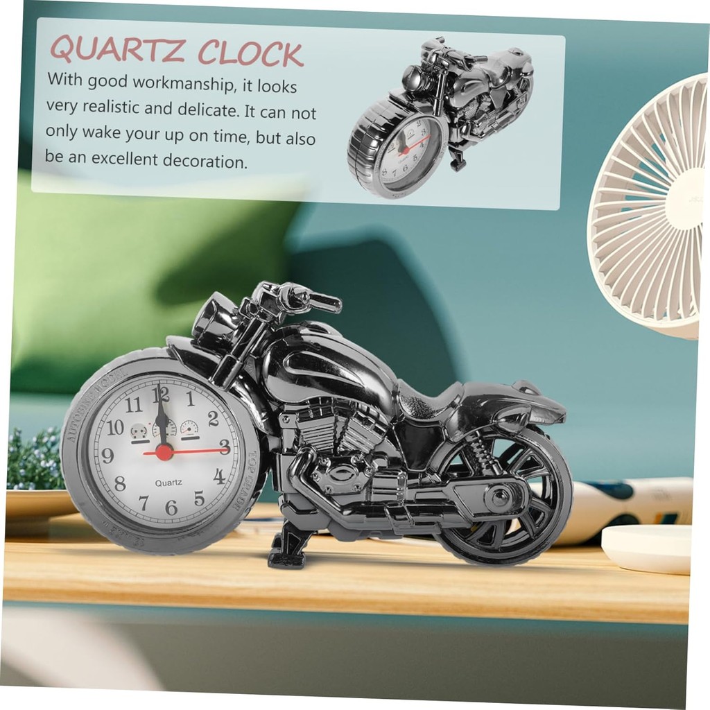 Vintage Motorcycle Alarm Clock Black Gold Quartz Movement Creative ...