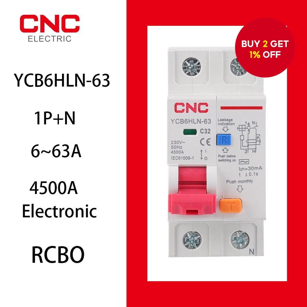 CNC 230V 50/60 Hz RCBO MCB 30mA Residual Current Circuit Breaker with ...