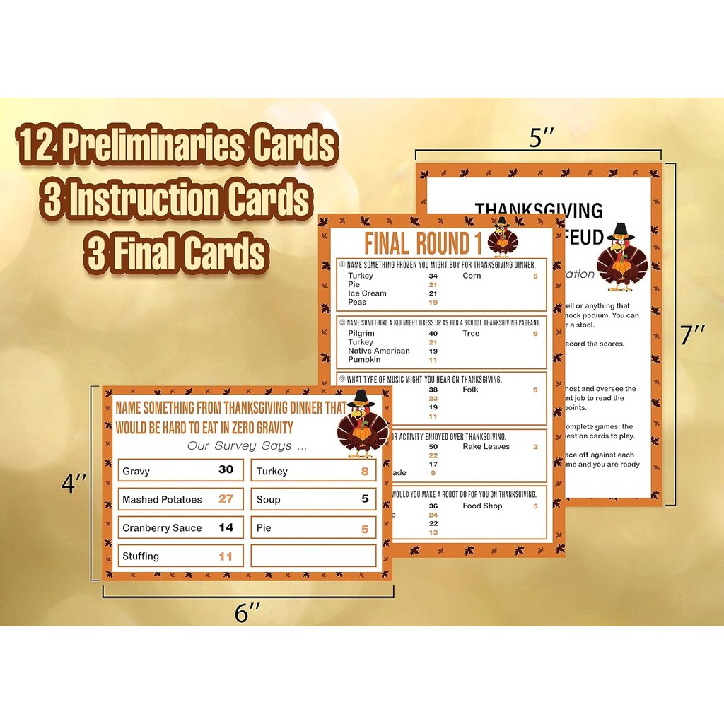 Thanksgiving Day Party Game,Shower Game,Fall Winter Friendly Feud Game ...