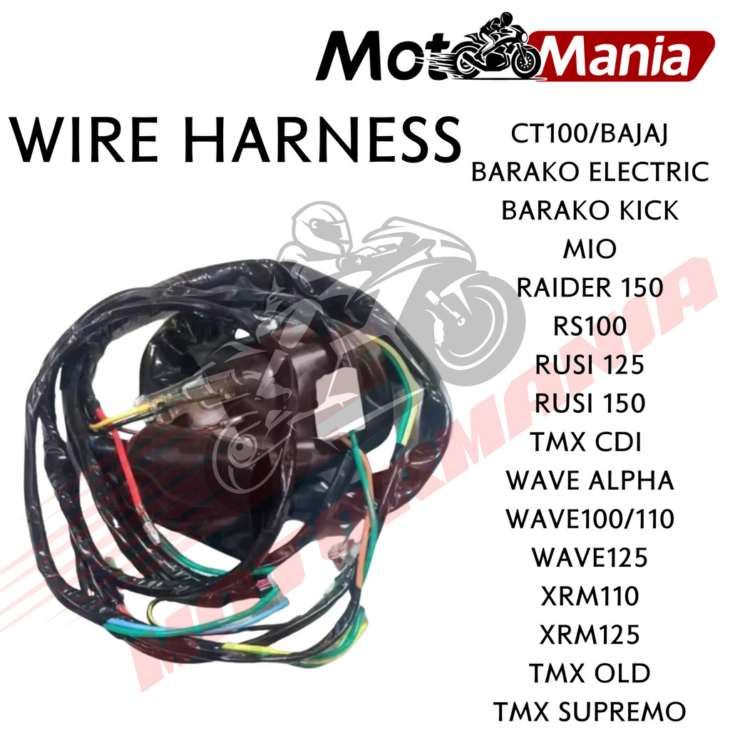 MOTOMANIA MOTORCYCLE Wire Harness FOR CT100 BARAKO RUSI125 RUSI150 MIO ...