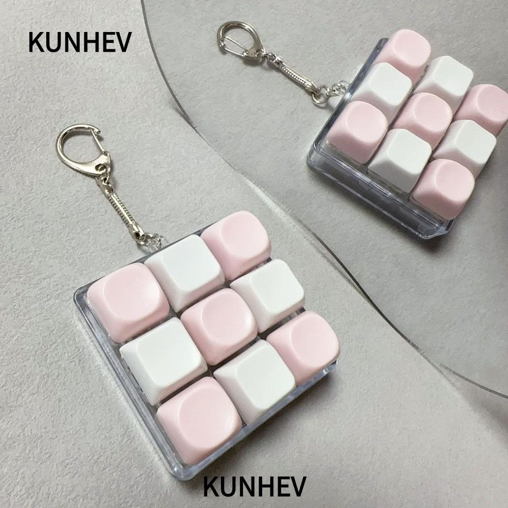 KUNHEV Finger Keyboard, 2/3/6/9 Keys Stress Relief Fidget Keychain ...