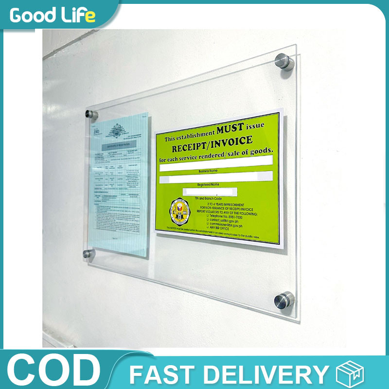 LE Acrylic Business Permit Certificate Registration Display Insert ...