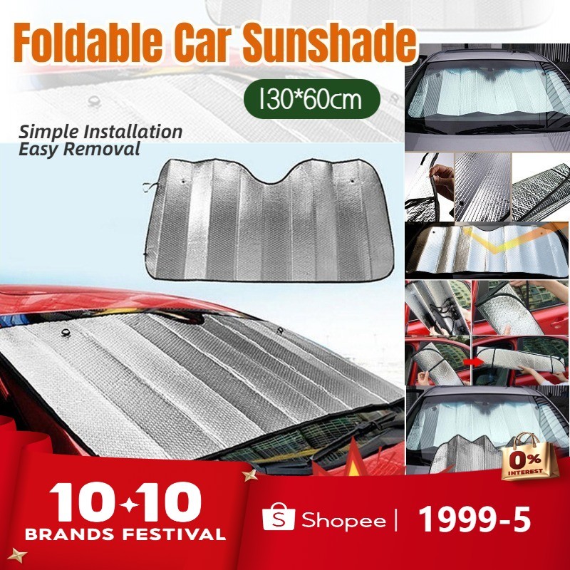 【COD】Foldable Car Windshield Visor Cover Block Front Rear Window Sun ...