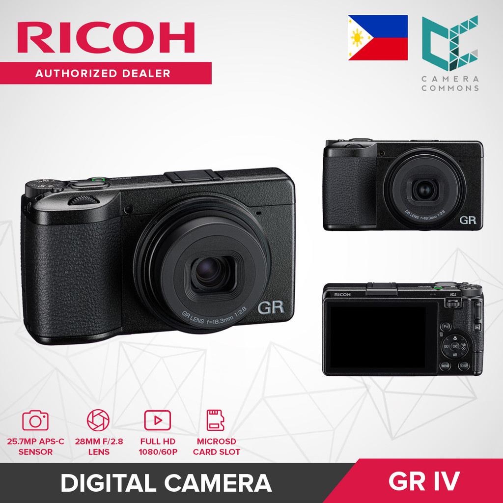 Ricoh GR IV Digital Camera 25.7MP APS-C Full HD 1080/60p (GRIV ...