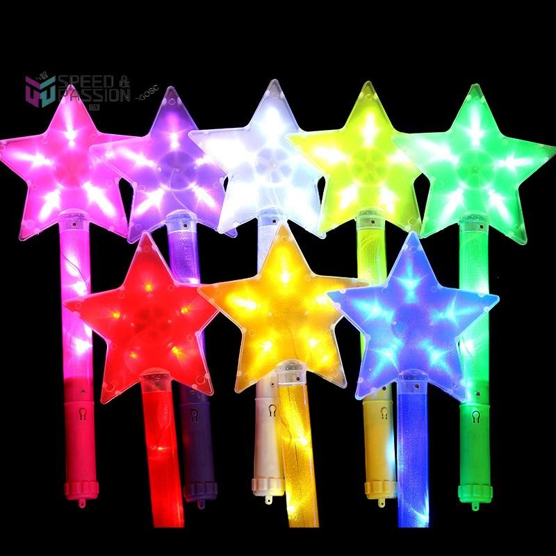 Speed Pentagram Star Glitter Stick Luminous Flat Star Light Stick ...