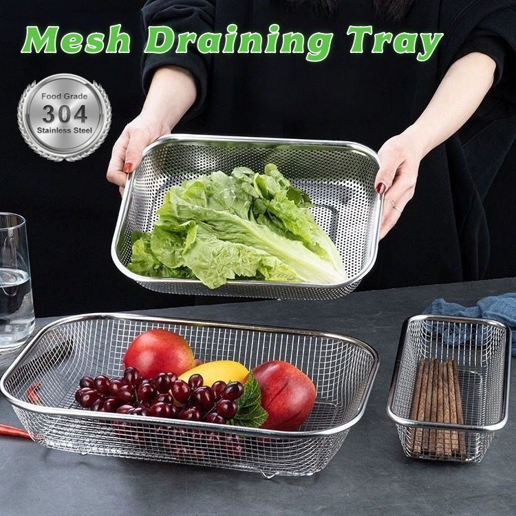 Stainless Steel Mesh Draining Tray Water Drain Best Cooking Food BBQ ...