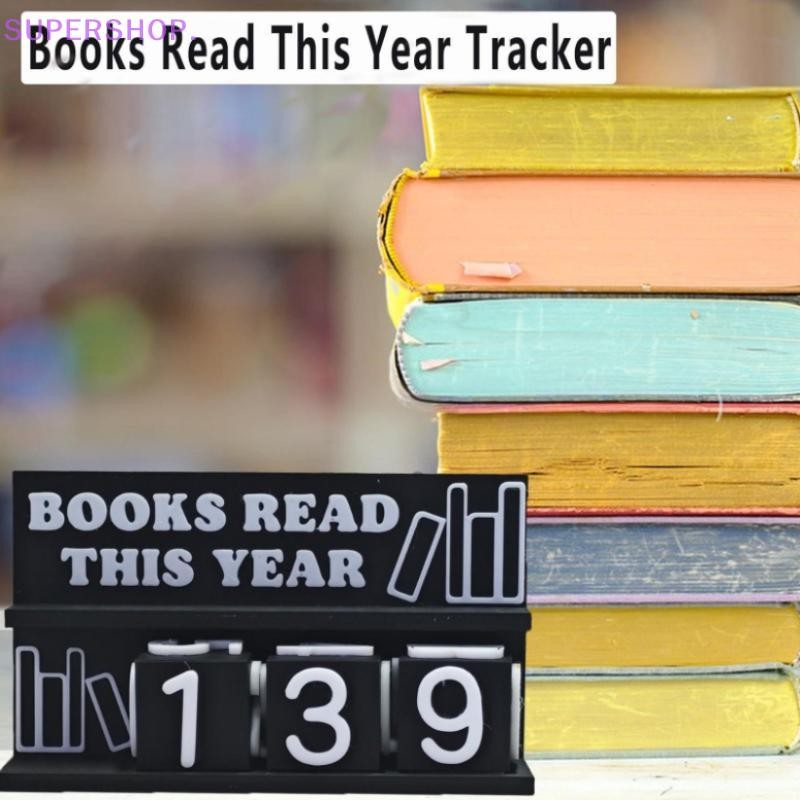 SUPERSHOP Books Read This Year Sign 3D Printed Book Counter For Reading ...