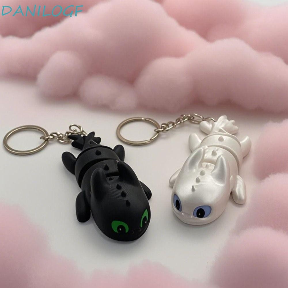 DANILOGF Toothless Doll Keyrings, Cute Cartoon 3D Printed Dragon ...