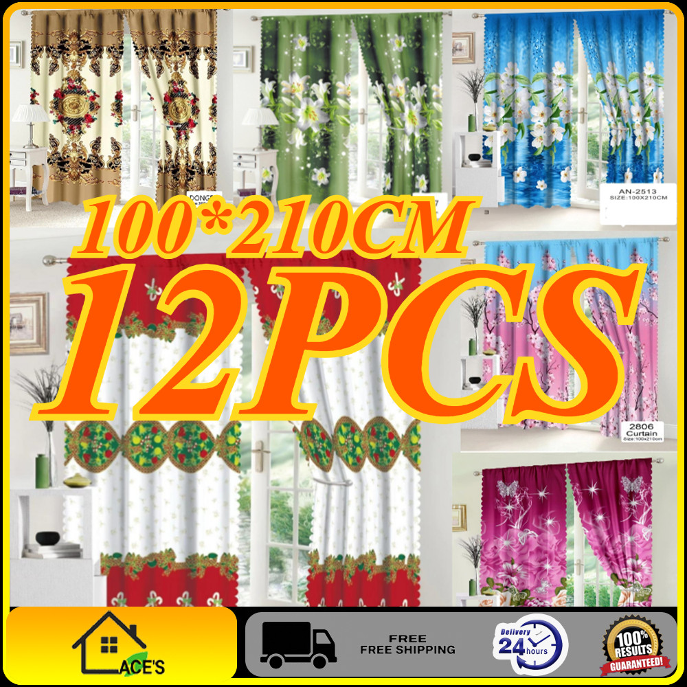 12PCS Curtains Kurtina Modern Printed Designs for Window Door Room ...