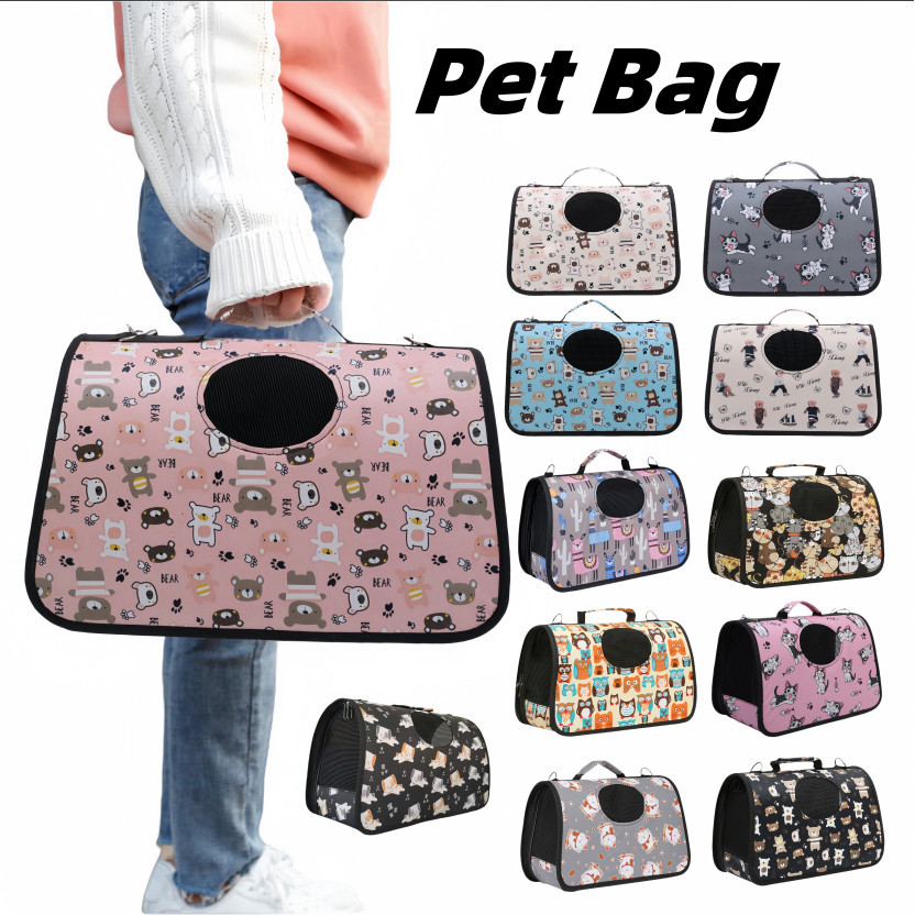 Breathable Pet Carrier Cat Bag Cat Dog Portable Bags Big Space Foldable ...