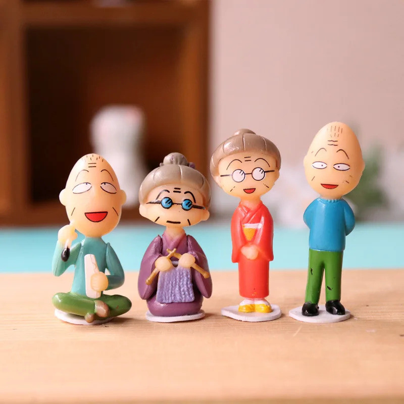 12 Pcs/set Chibi Maruko Chan 4-5cm Mini Cute Anime Cartoon Model ...