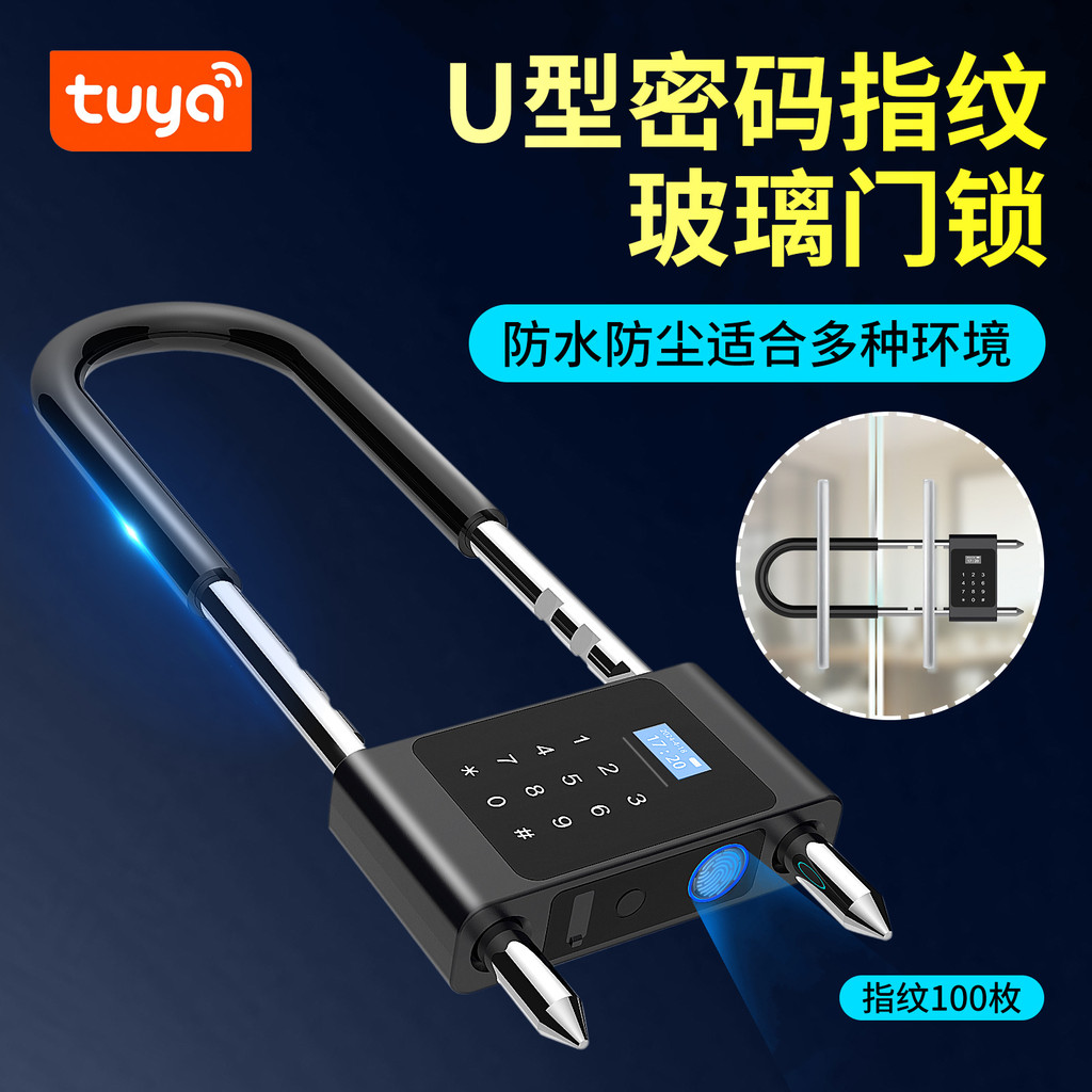 Password u Fingerprint Lock for Glass Doors, Double Door Shop ...