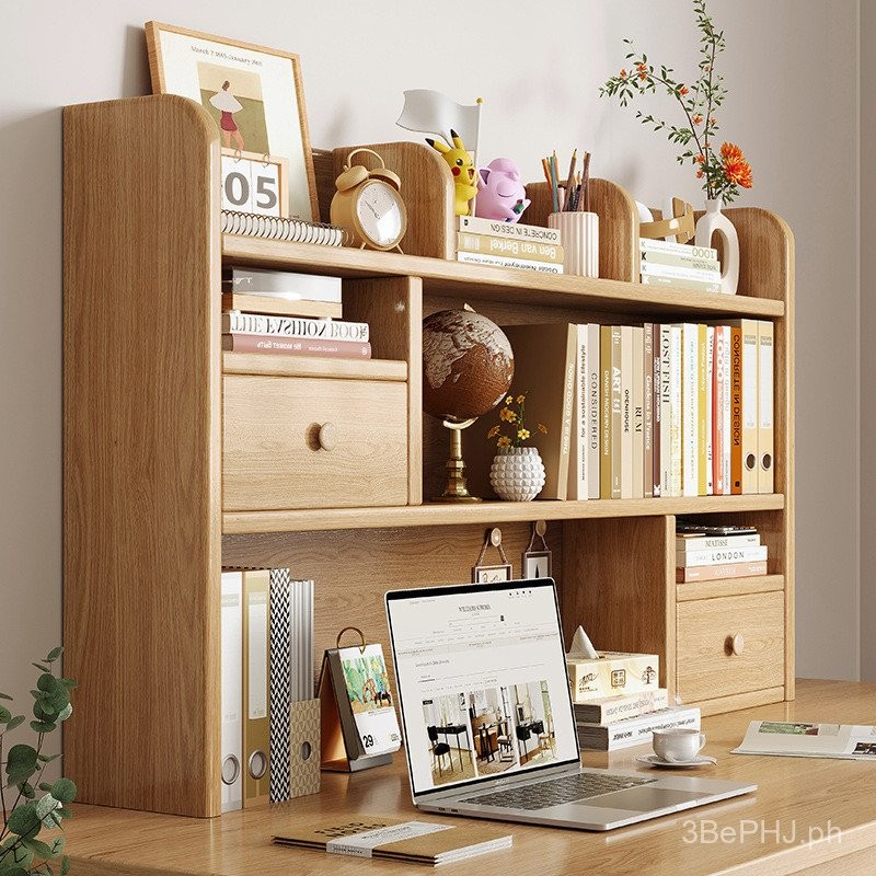 Solid Wood Writing Desk Storage Rack Multi-layer Desktop Organizer ...