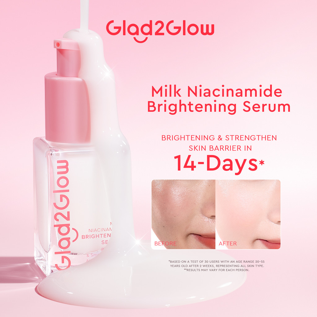 Glad2Glow Milk Niacinamide Brightening Serum Whitening Glowing Evens ...
