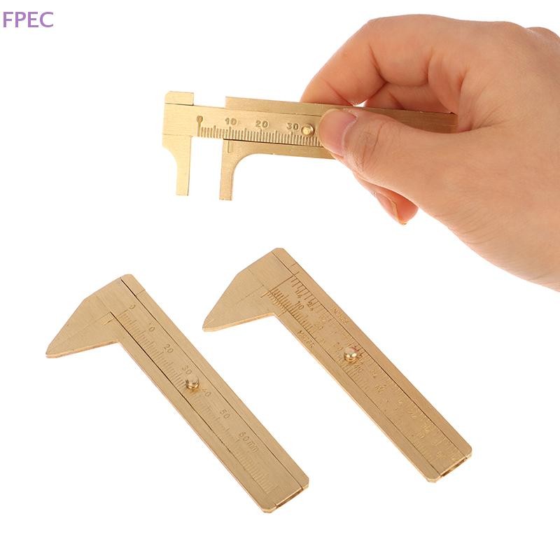 FPEC Mini Brass Vernier Caliper Portable Sliding Ruler Metal Vernier ...